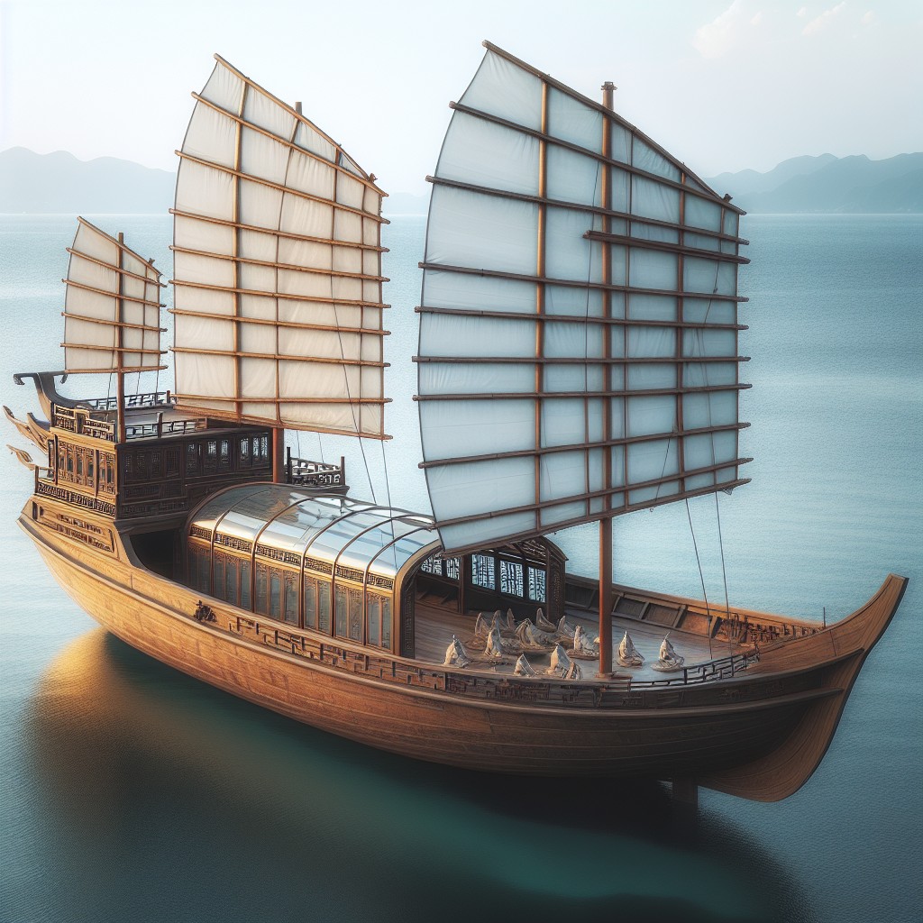 Chinese ancient sailing boat, Fujian boat, transparent hull, display ...